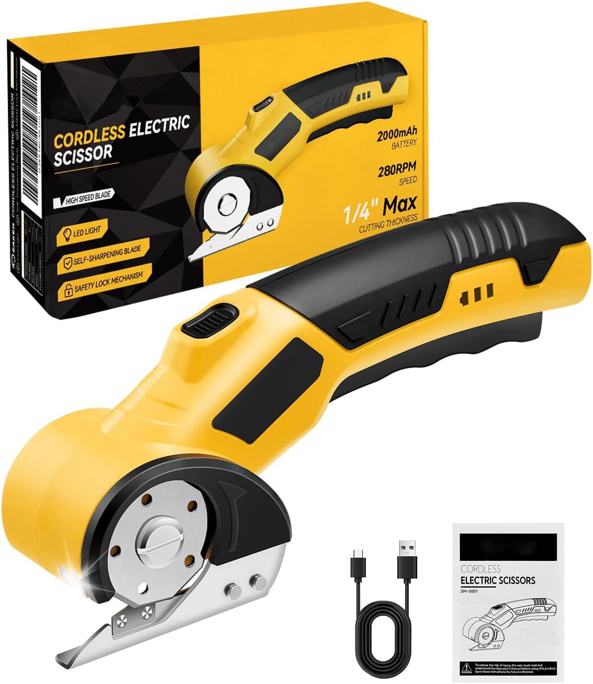 Cordless Electric Scissors,Taotique Cardboard Box Cutter, 4V ...