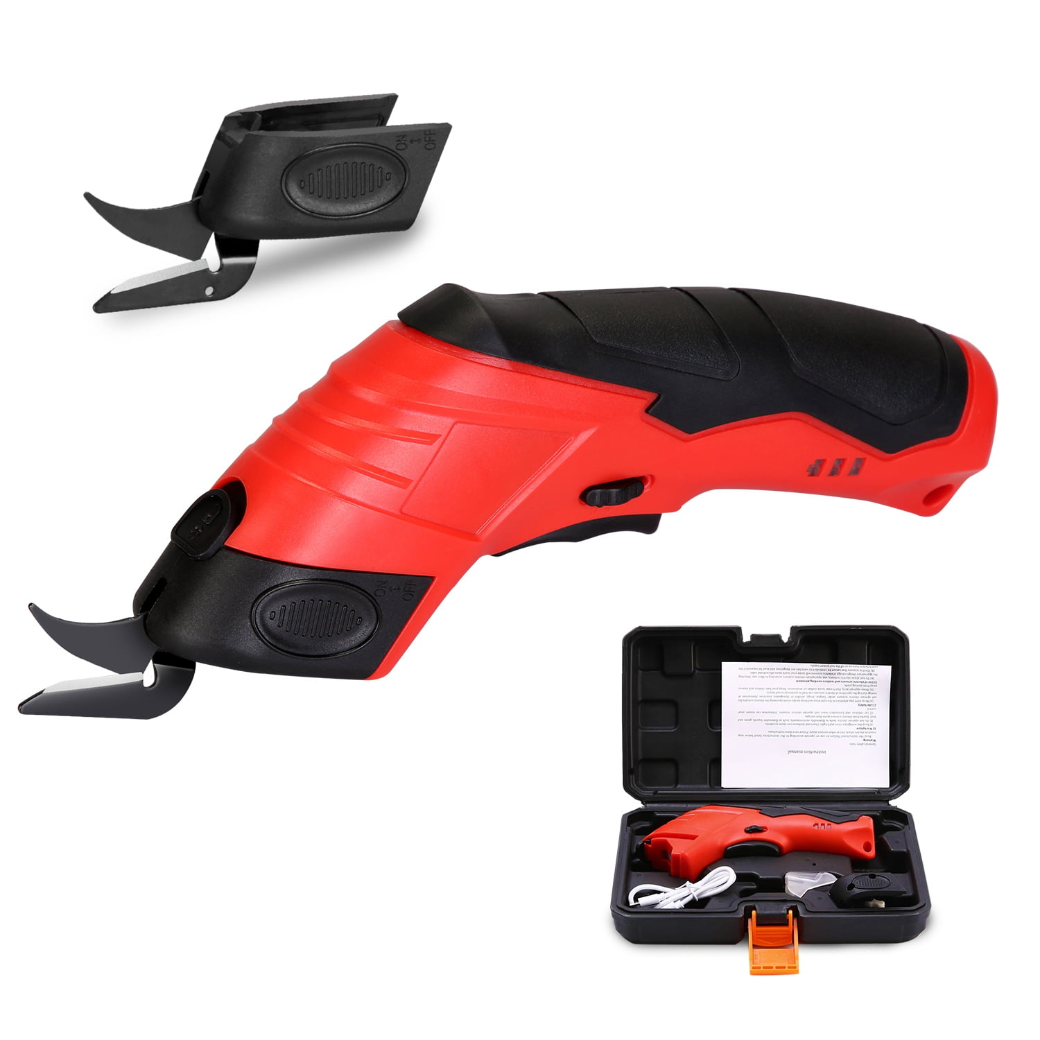 Cordless Electric Scissors with Two Blades TeqHome Automatic Electric ...