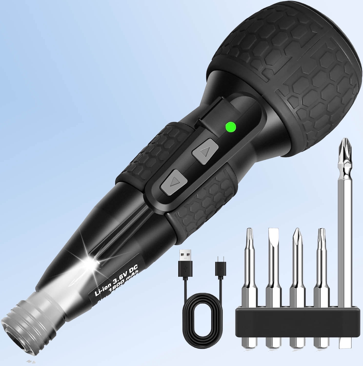 Cordless Electric Screwdriver - 3.5Nm Torque & Rust-Proof Bits, 2-in-1 ...
