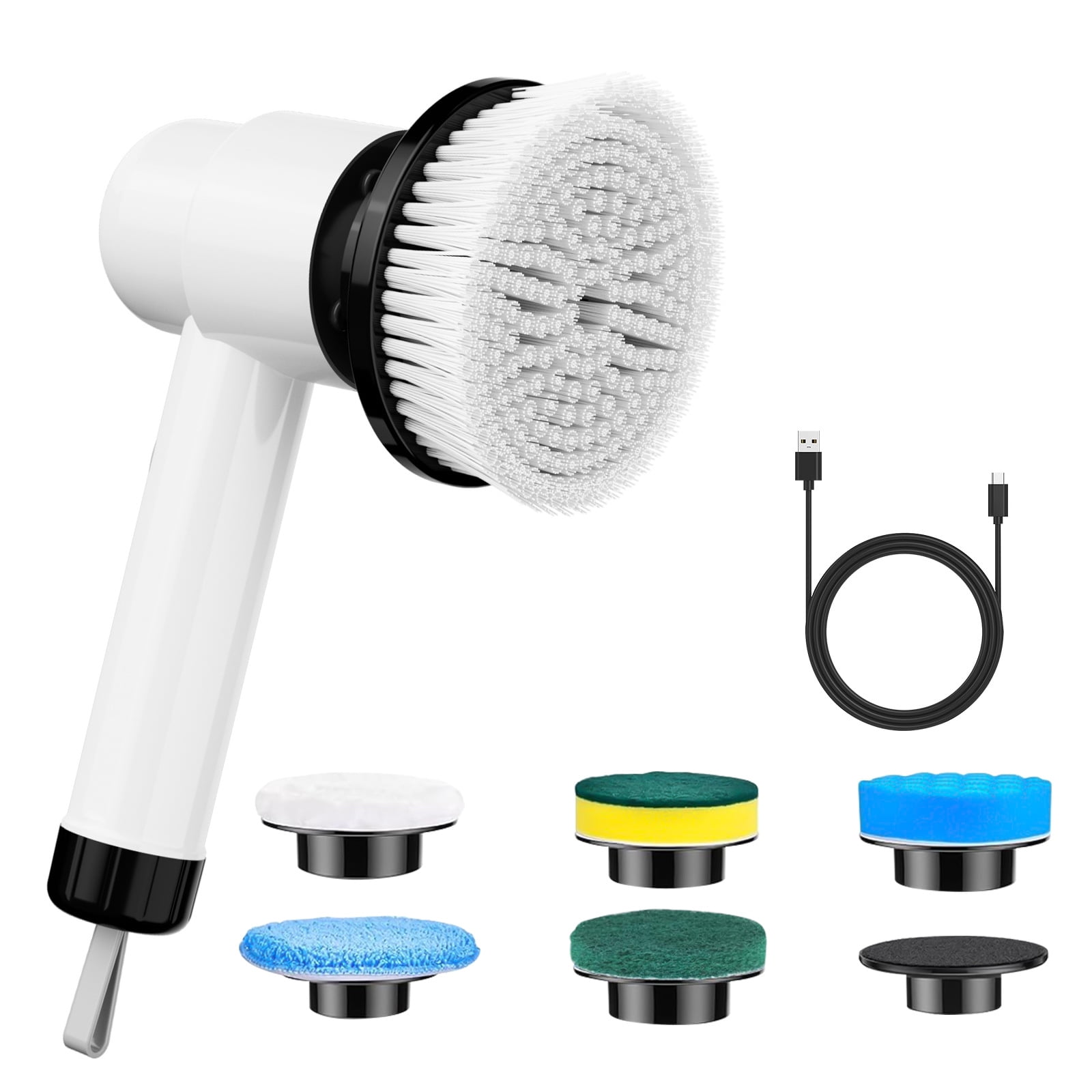 Cordless Electric Scrubber 500RPM 2 Detachable Batteries IPX7 For Bathroom Kitchen Floor ...