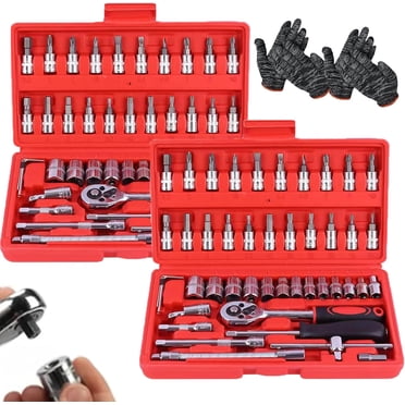 Cordless Electric Ratchet Wrench Set, 12V Power Ratchet Kit 3/8" with 2 ...