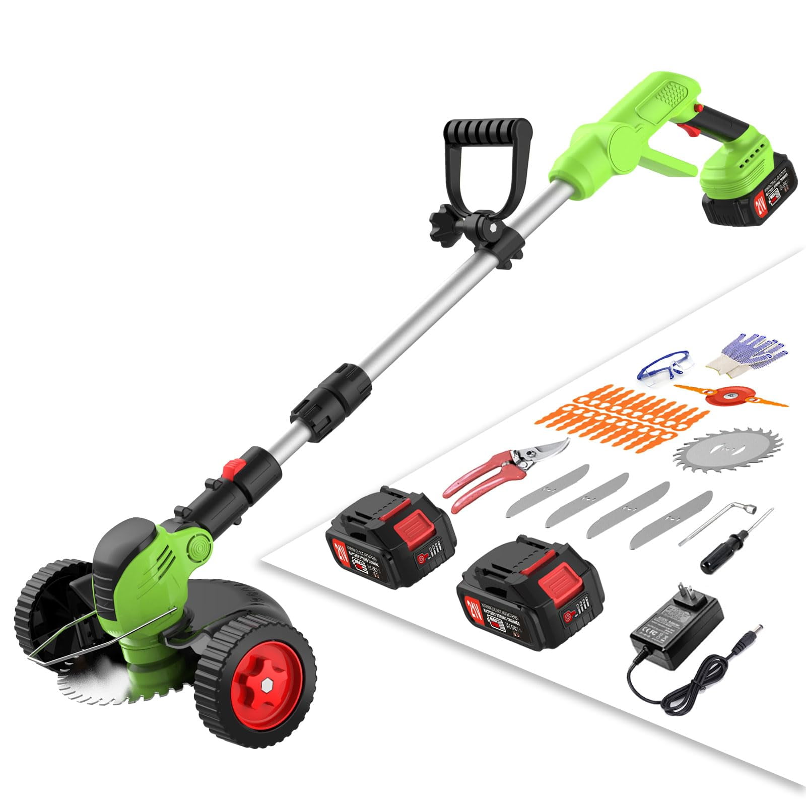 Cordless Electric Weed Wacker Battery Powered,21v Lightweight Weed ...