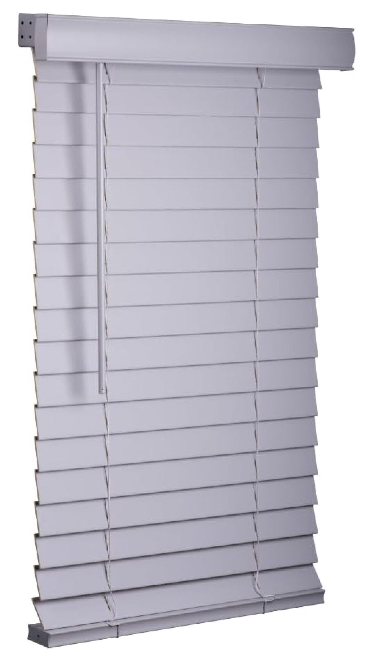 Cordless Faux Wood Blinds, 17" Wide x 36" Long,Smooth,Light Gray, 2 ...