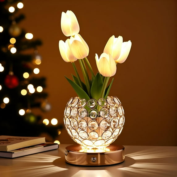 Cordless Flower Lamp, Adjutable Touch Dimming Night Light with ...