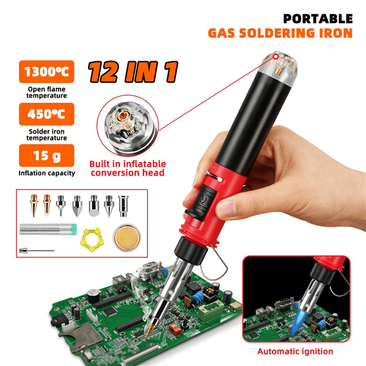 Cordless Gas Soldering Iron Heat Blower Torch Self- Instant Start ...