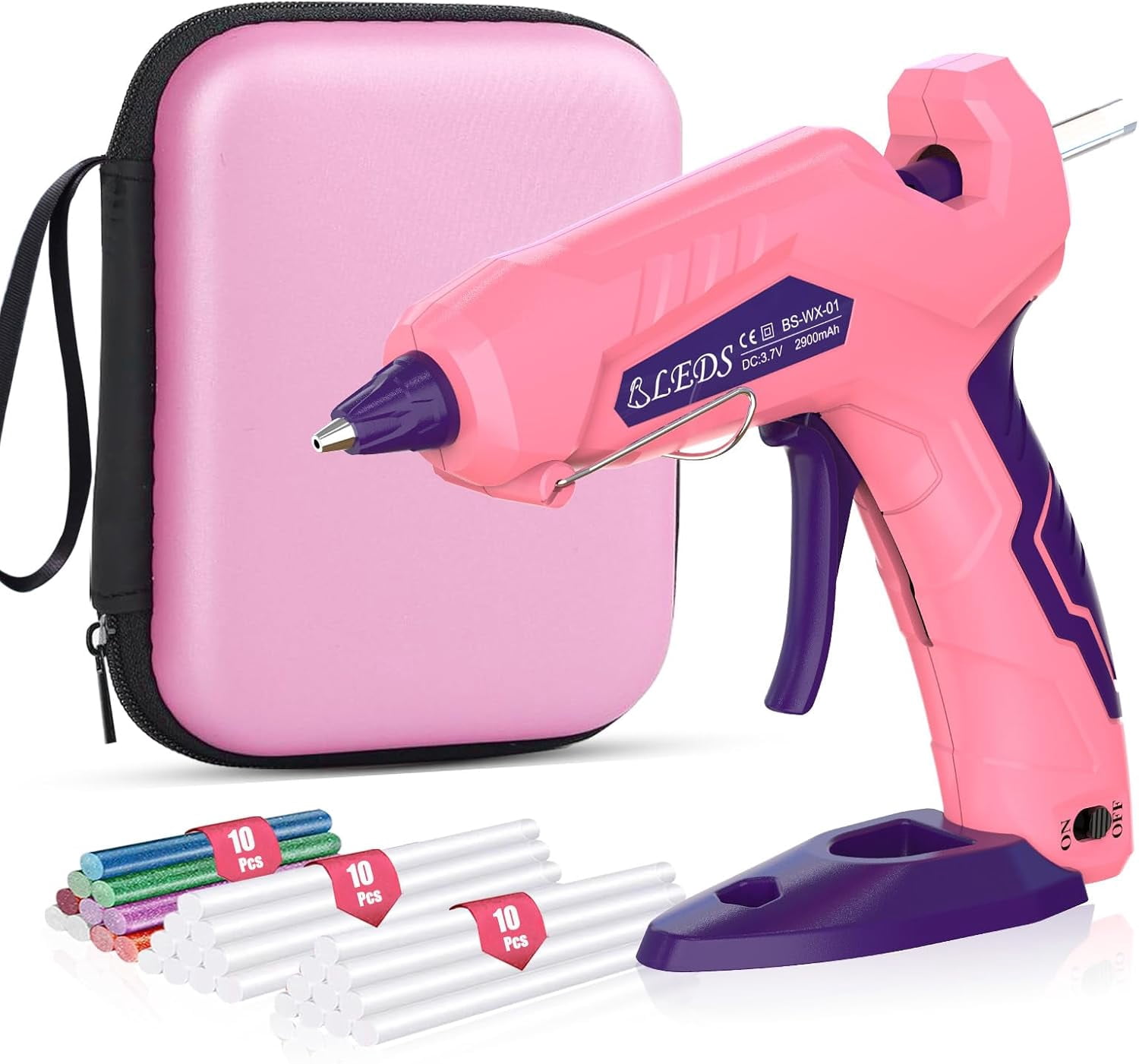 Cordless Glue Gun with Storage Case 2.9 Ah Fast Preheating Rechargeable ...