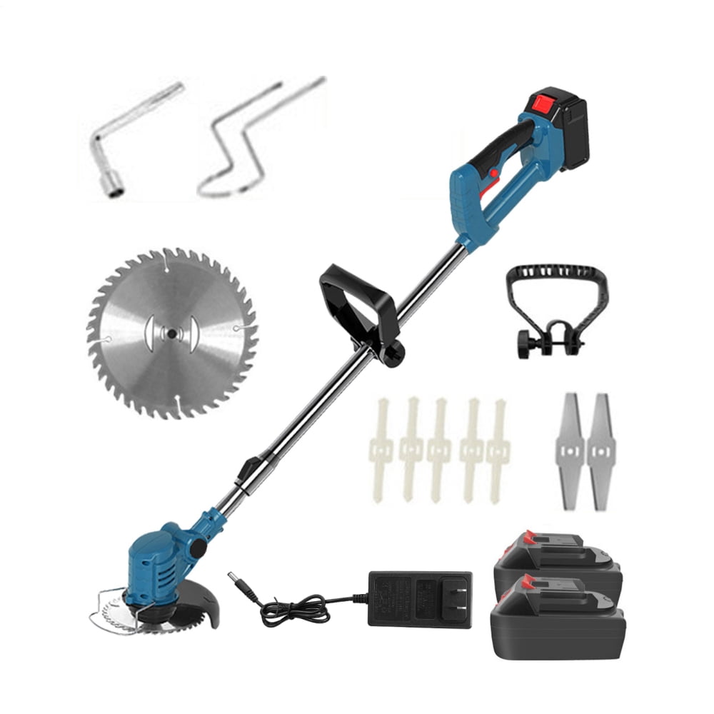 Cordless Grass Eater with 2 Batteries, Lightweight Brush Cutter for ...