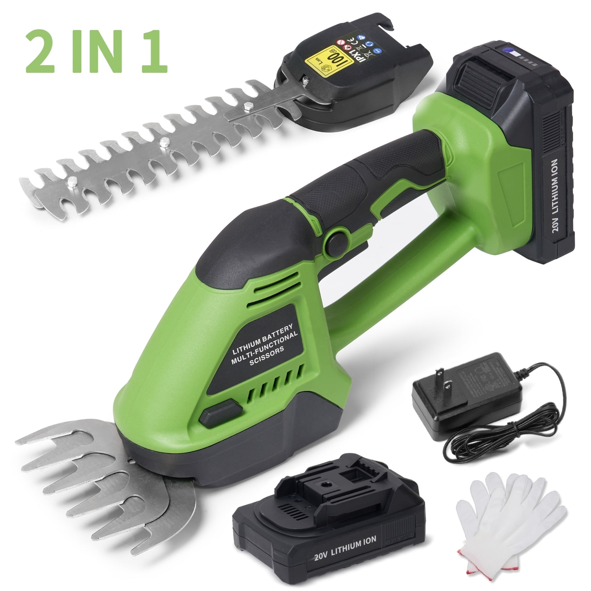 Gasky 20V Cordless Grass Shears Handheld, 2 in 1 Small Electric Hedge ...