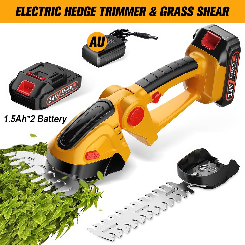 Cordless Grass Shears Handheld, 2 in 1 Small Electric Hedge Trimmer ...
