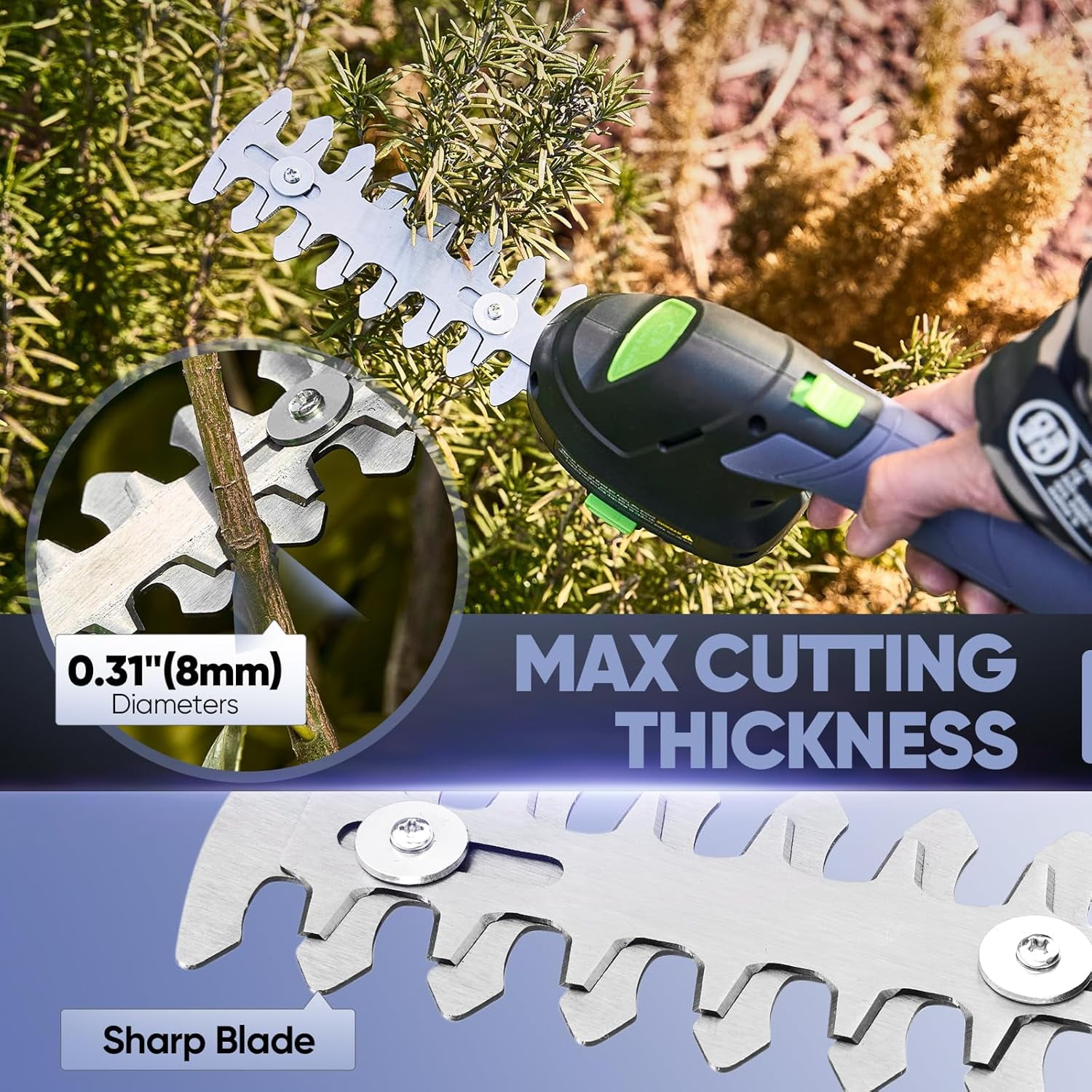 Cordless Grass Shears & Hedge Trimmer - 2-in-1 7.2V Electric Bush ...