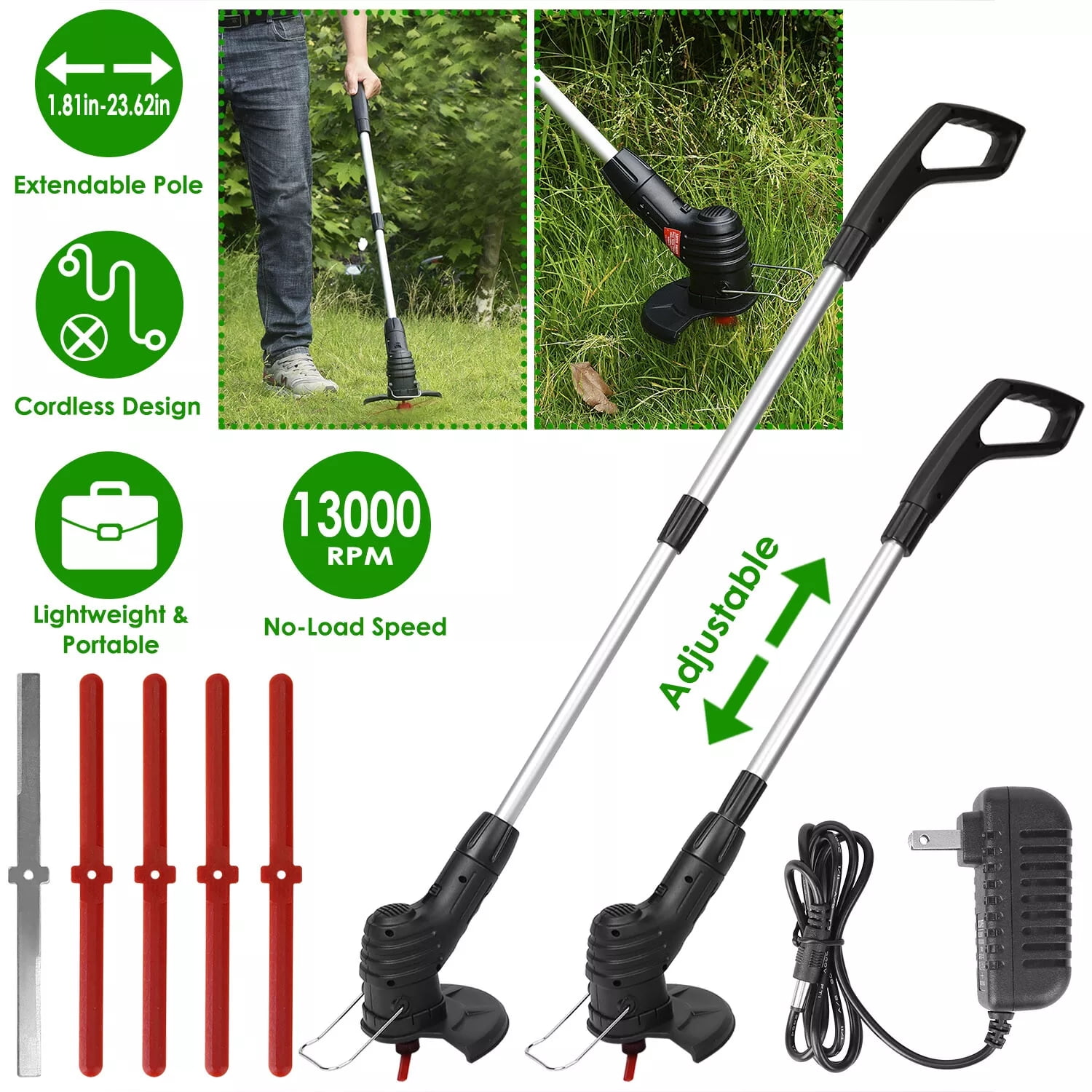 Cordless Grass String Trimmer Cutter Electric Lawn Mower Lawn Edger ...