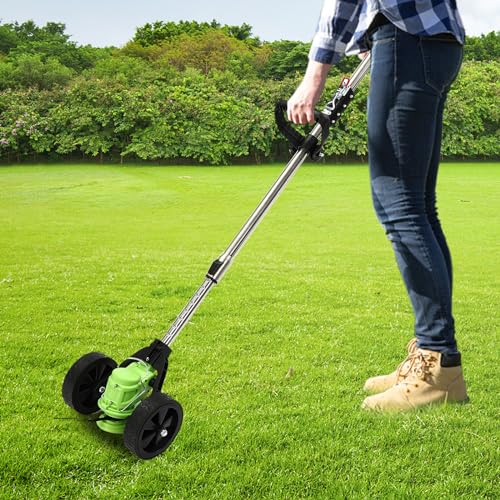 Cordless Grass Trimmer/Edger, Cordless Foldable Lithium Mower W/Wheels ...