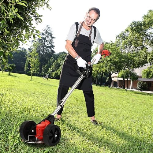 Cordless Grass Trimmer/Edger, Cordless Foldable Lithium Mower W/Wheels ...
