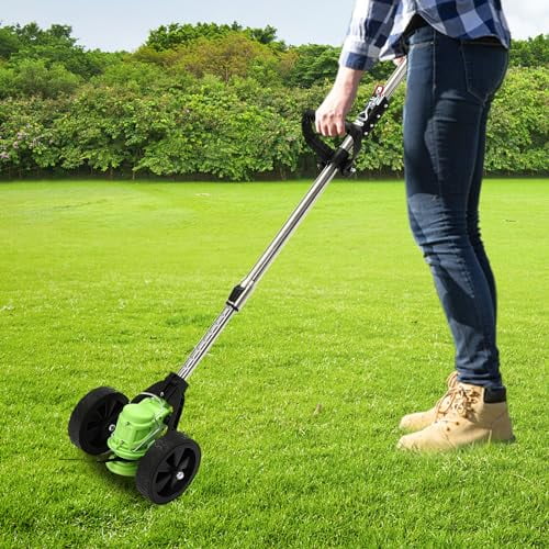 Cordless Grass Trimmer/Edger, Cordless Foldable Lithium Mower W/Wheels ...