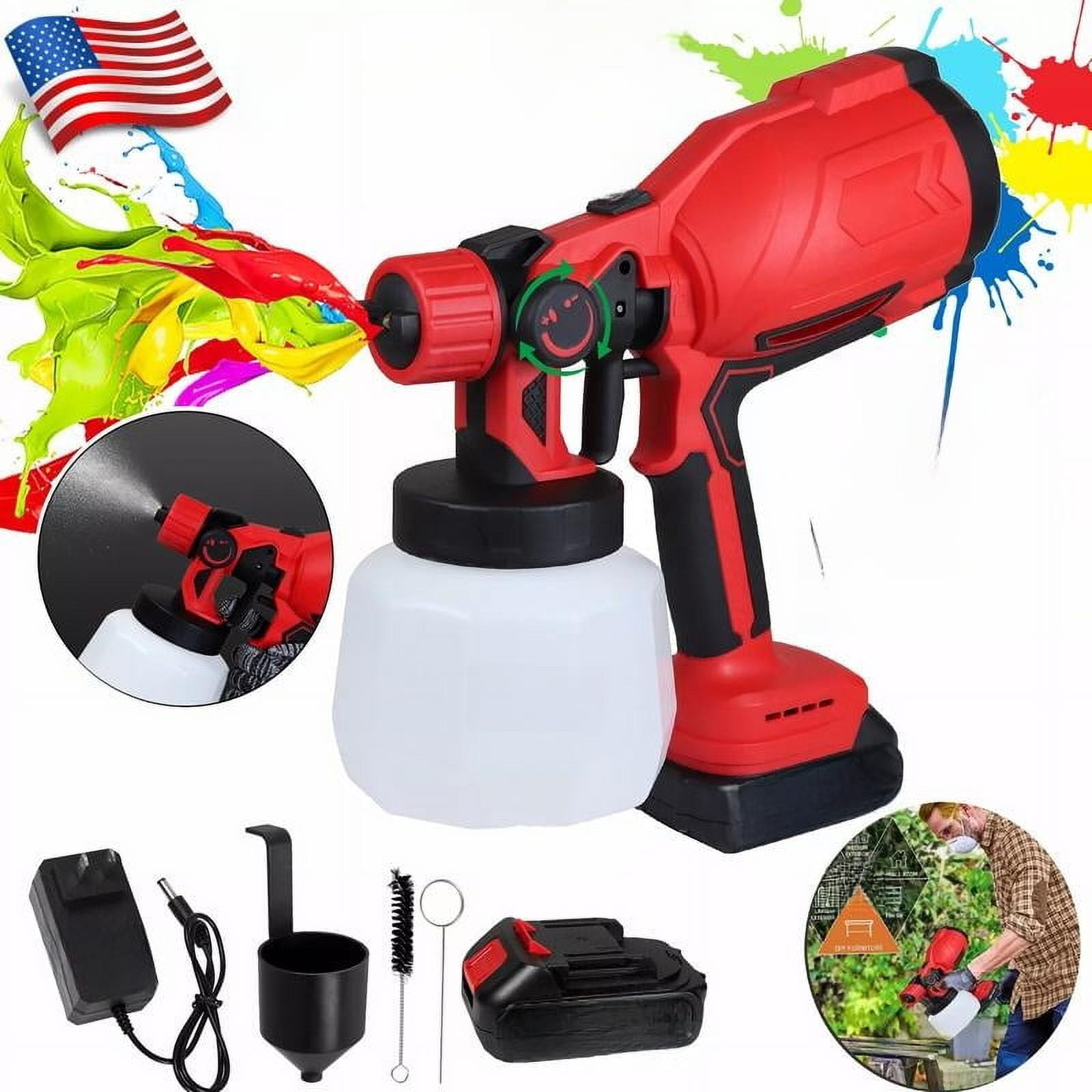 "Cordless HVLP Electric Paint Sprayer - High Pressure Airless Spray Gun ...