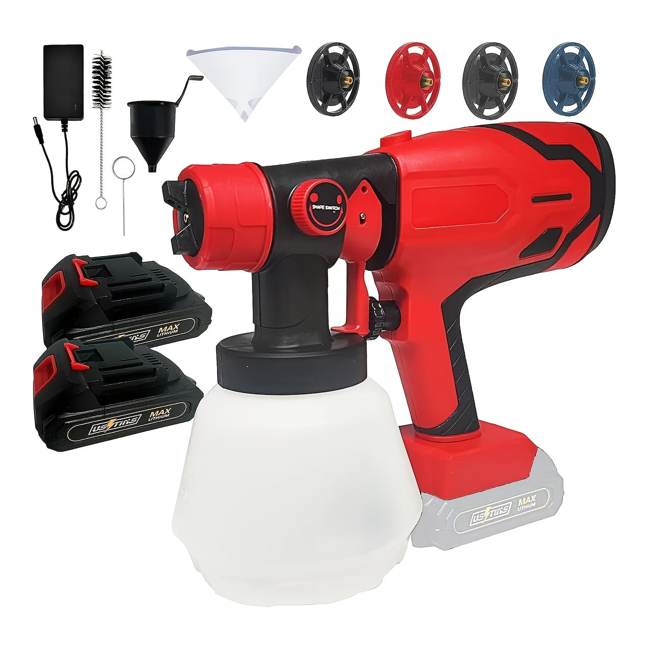Cordless HVLP Paint Sprayer with 4 Nozzles - Compatible with M18 18V ...