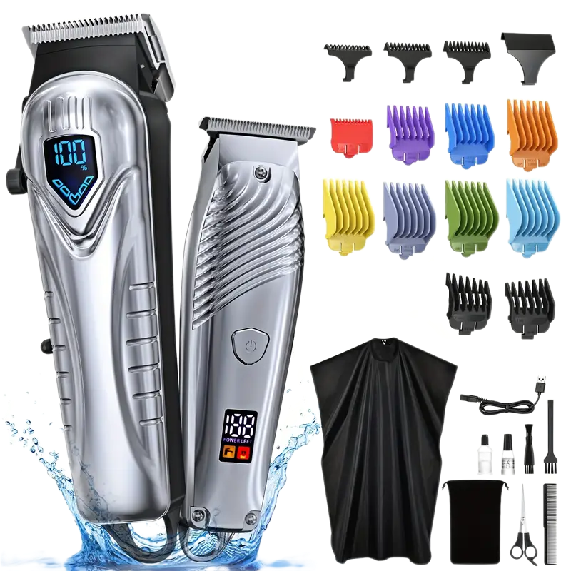Teetheory Cordless Hair Clipper Set with LED Display - 5 Hour Battery ...