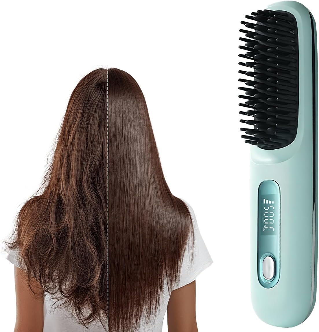 Cordless Hair Straightener Brush, 2026 Upgraded with Negative Ion ...