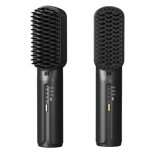 Cordless Hair Straightener Brush, Portable Ionic Hot Straightening Comb ...