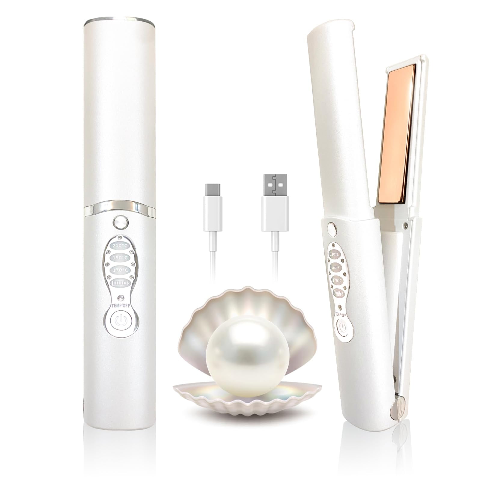 Cordless Hair Straighteners 5000 mAh Long Range Titanium Flat Iron ...