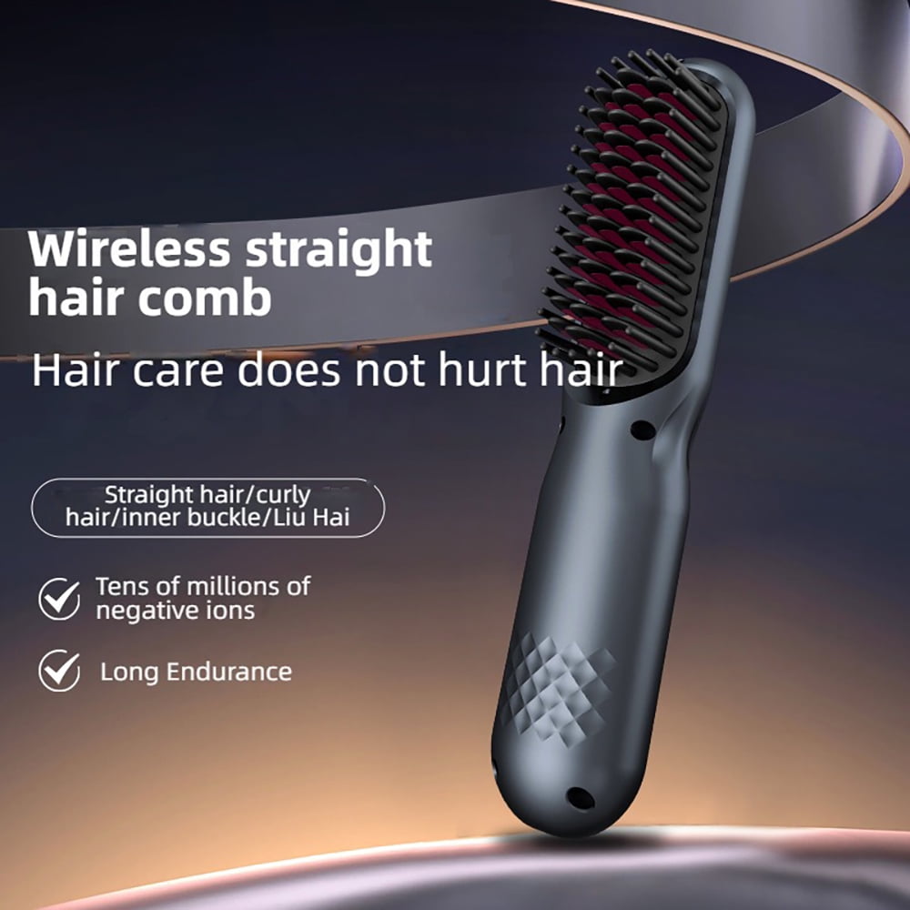 Cordless Hair Straightening Brush - Mini Travel Size, Fast Heating ...
