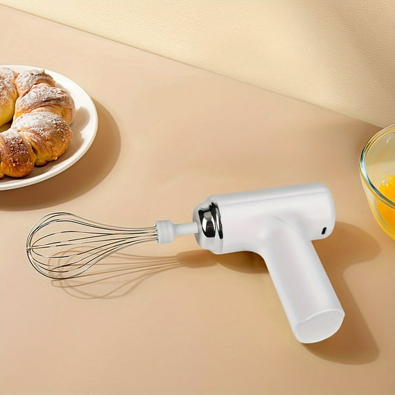 Cordless Hand Mixer, One Touch Off Handheld Electric Whisk with 3 Speed ...