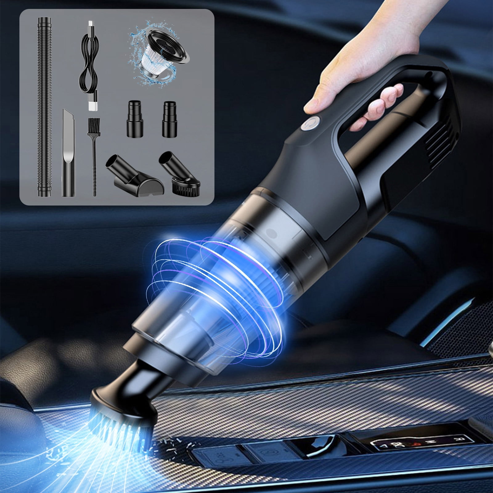 Cordless Hand Vacuum Large Capacity Dirty Cup Home and Car Multi-use ...