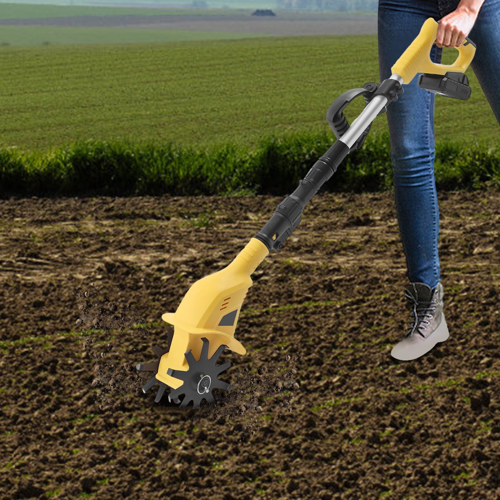 Cordless Handheld Cultivator 250r/Min Lightweight Garden Battery ...