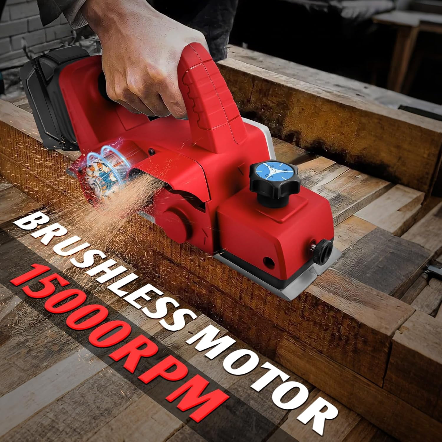 Cordless Handheld Planer for Milwaukee 18v Battery, 15000 RPM Power ...