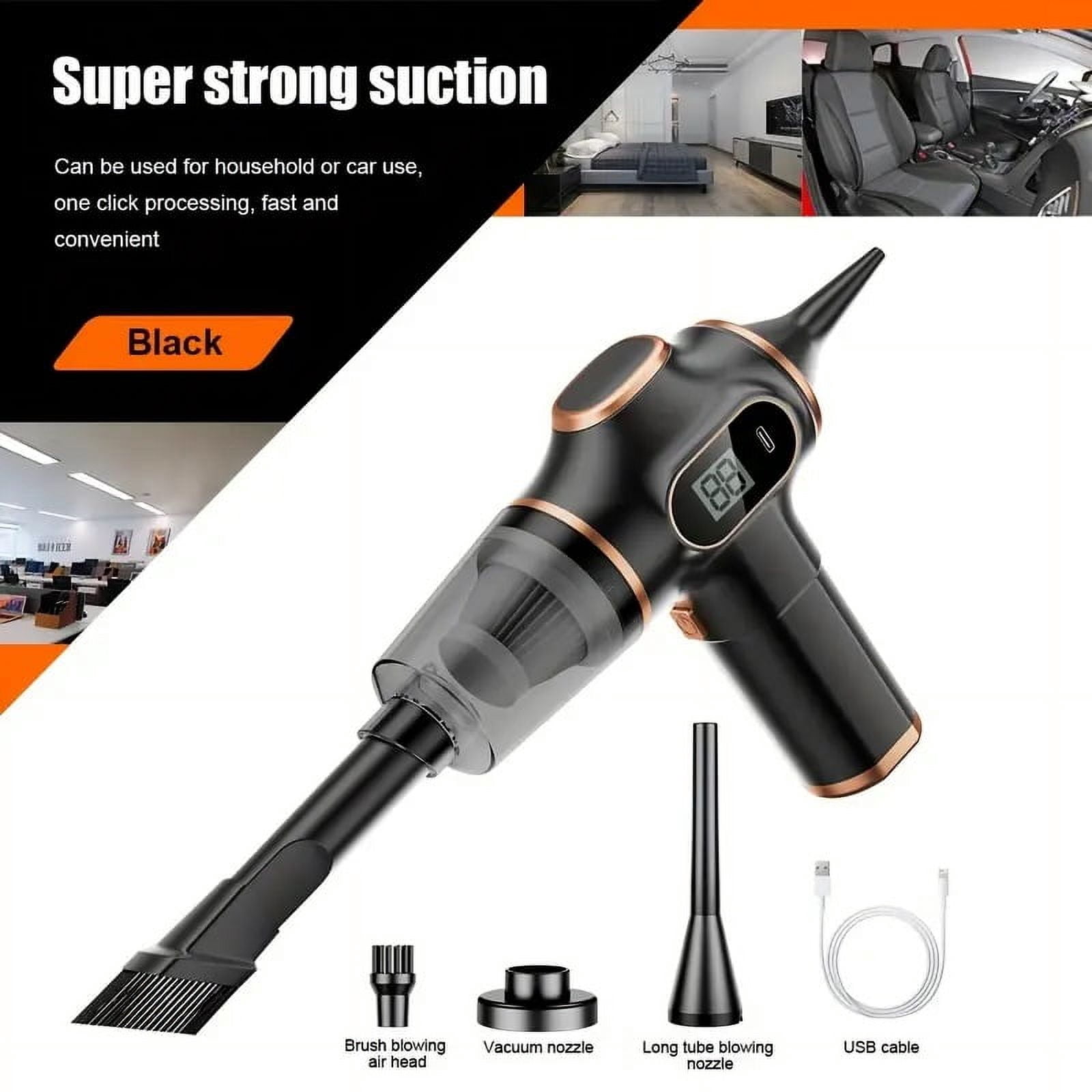 Cordless Handheld Vacuum Rechargeable for Home & Car Pet Hair Dust ...