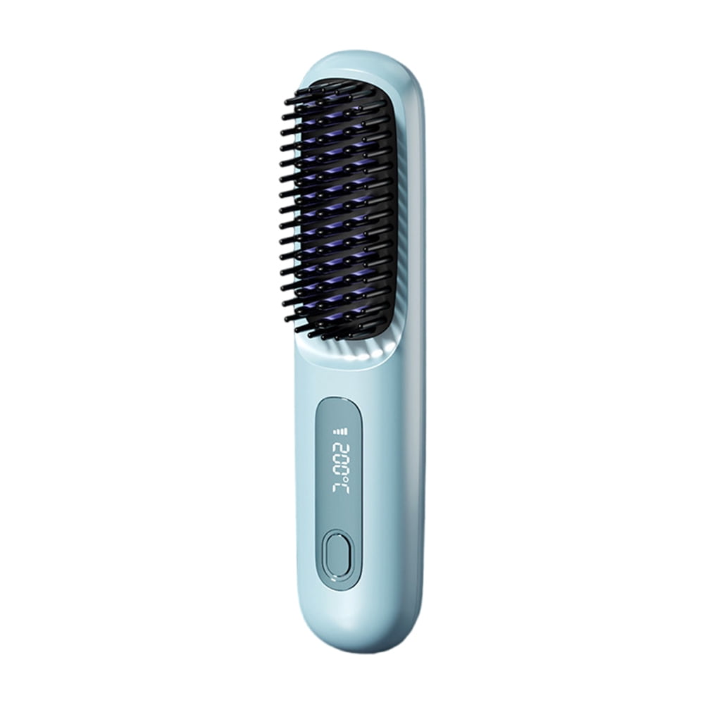 Cordless Heat Brush 3 Temp Settings 160-200C° Rechargeable Electric Hot ...