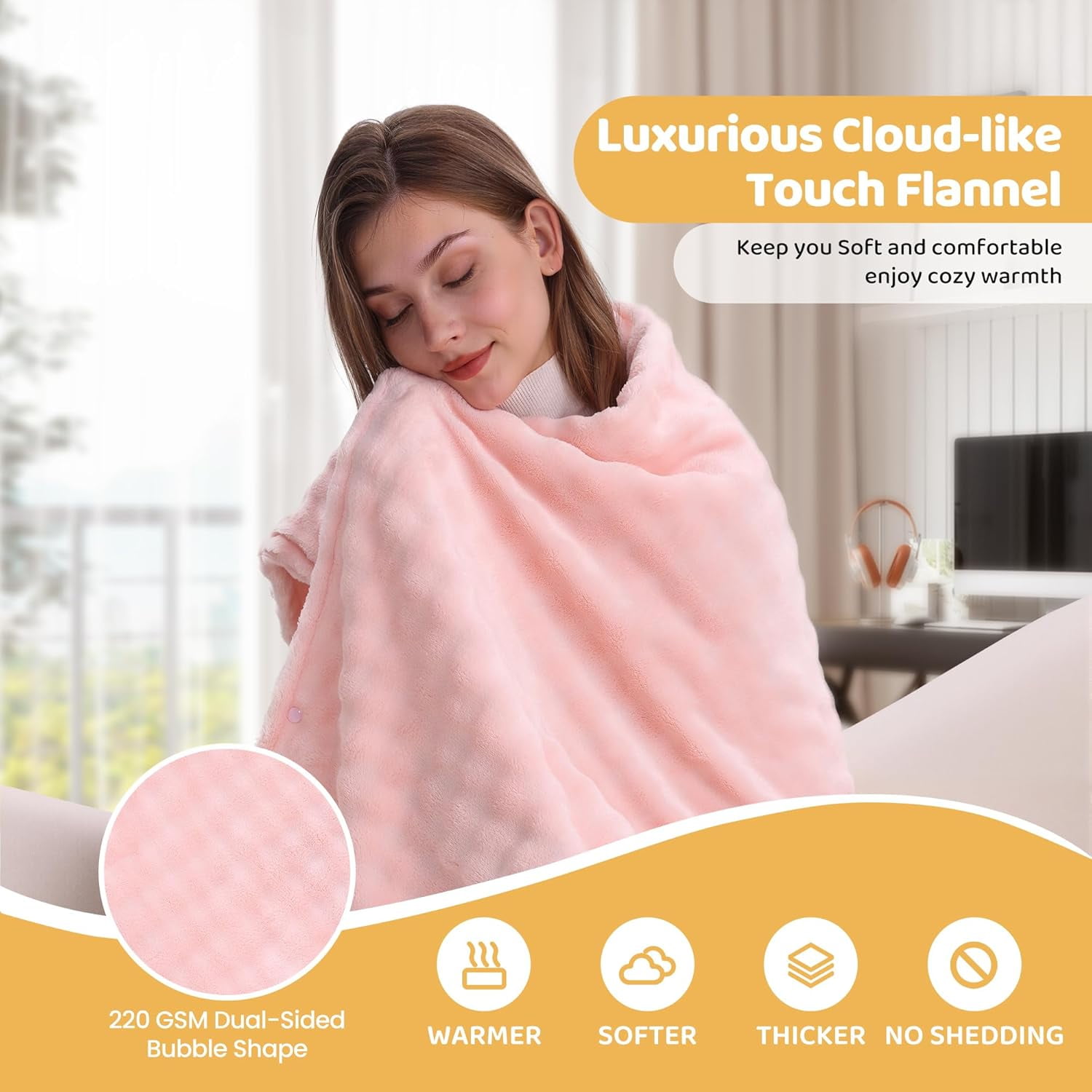 Cordless Heated Blanket, Battery Operated Heating Blanket with 20000mAh ...