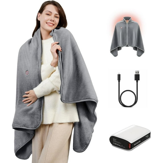 Cordless Heated Blanket – Portable Battery Operated Throw with ...
