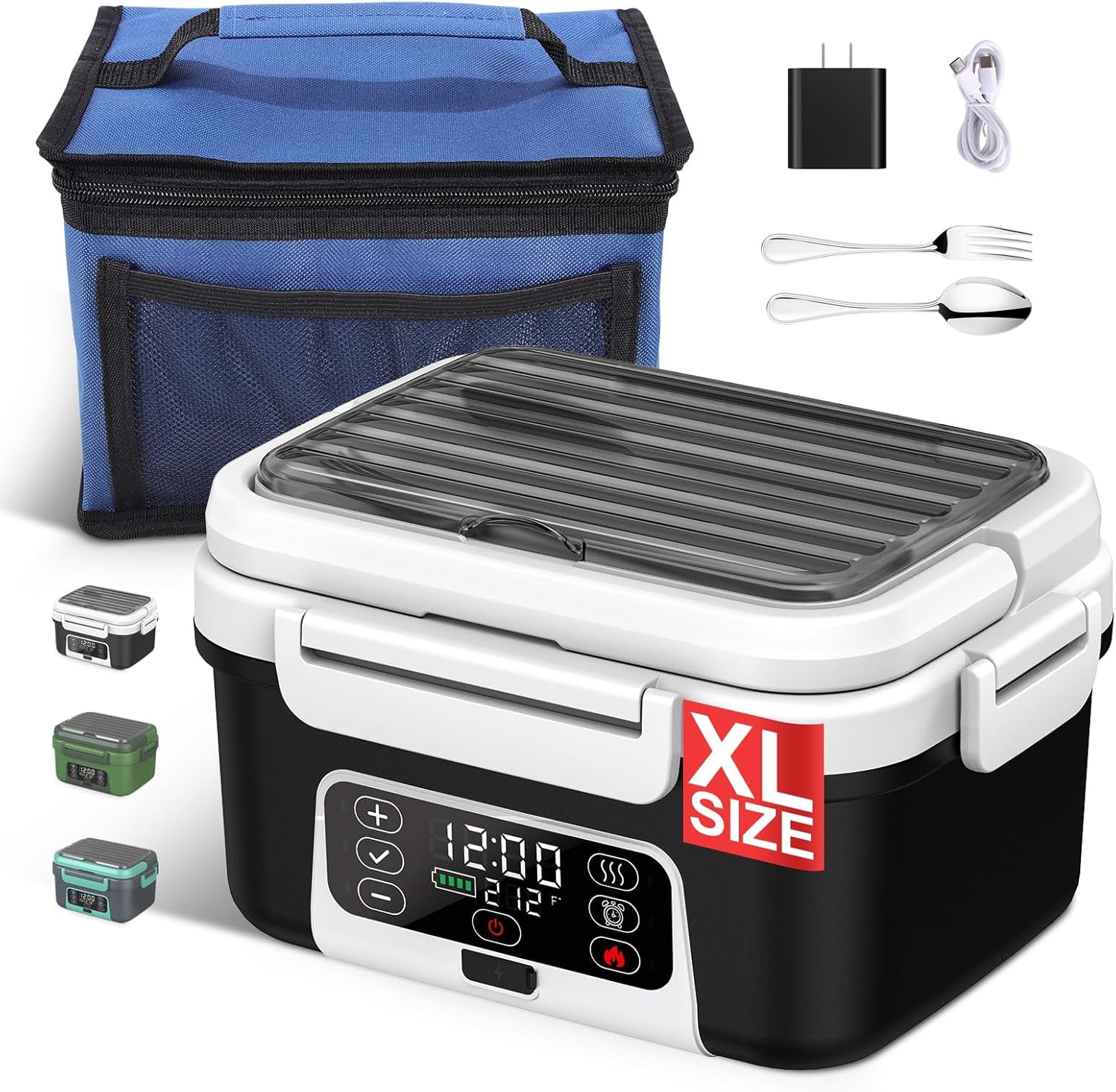 Cordless Heated Lunch Box, 1.5L - 6.3 Cups 20000 mAh 100W Self-Heating ...