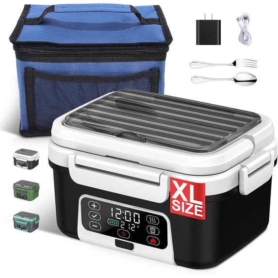 Cordless Heated Lunch Box, 1.5L - 6.3 Cups 20000 mAh 100W Self-Heating ...