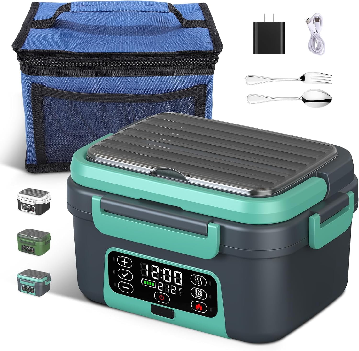 Cordless Heated Lunch Box, 1.5L - 6.3 Cups 20000 mAh 100W Self-Heating ...