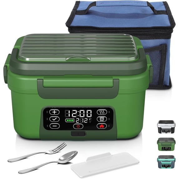 Cordless Heated Lunch Box, 1.5L 6.3Cups 20000mAh Warmer Lunch Box with ...