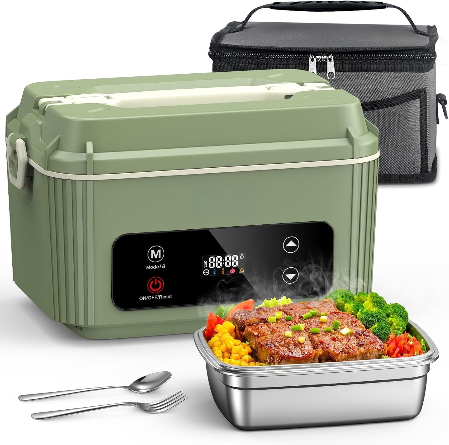 Cordless Heated Lunch Box for Adults, 12000mAh Electric Lunch Box with ...