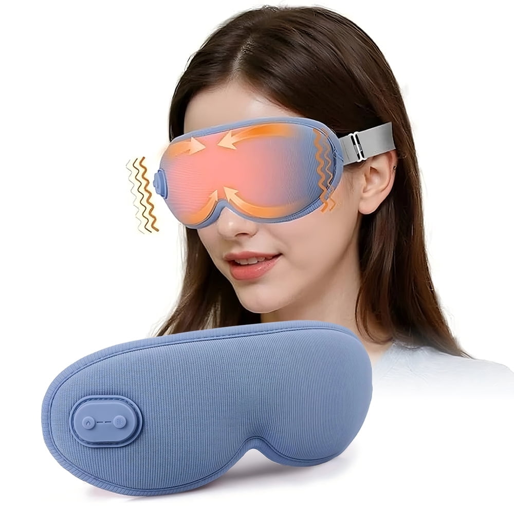 Heated Massage Eye Mask, Heating Sleep Eye Mask with 3 Level Heating, 5 ...