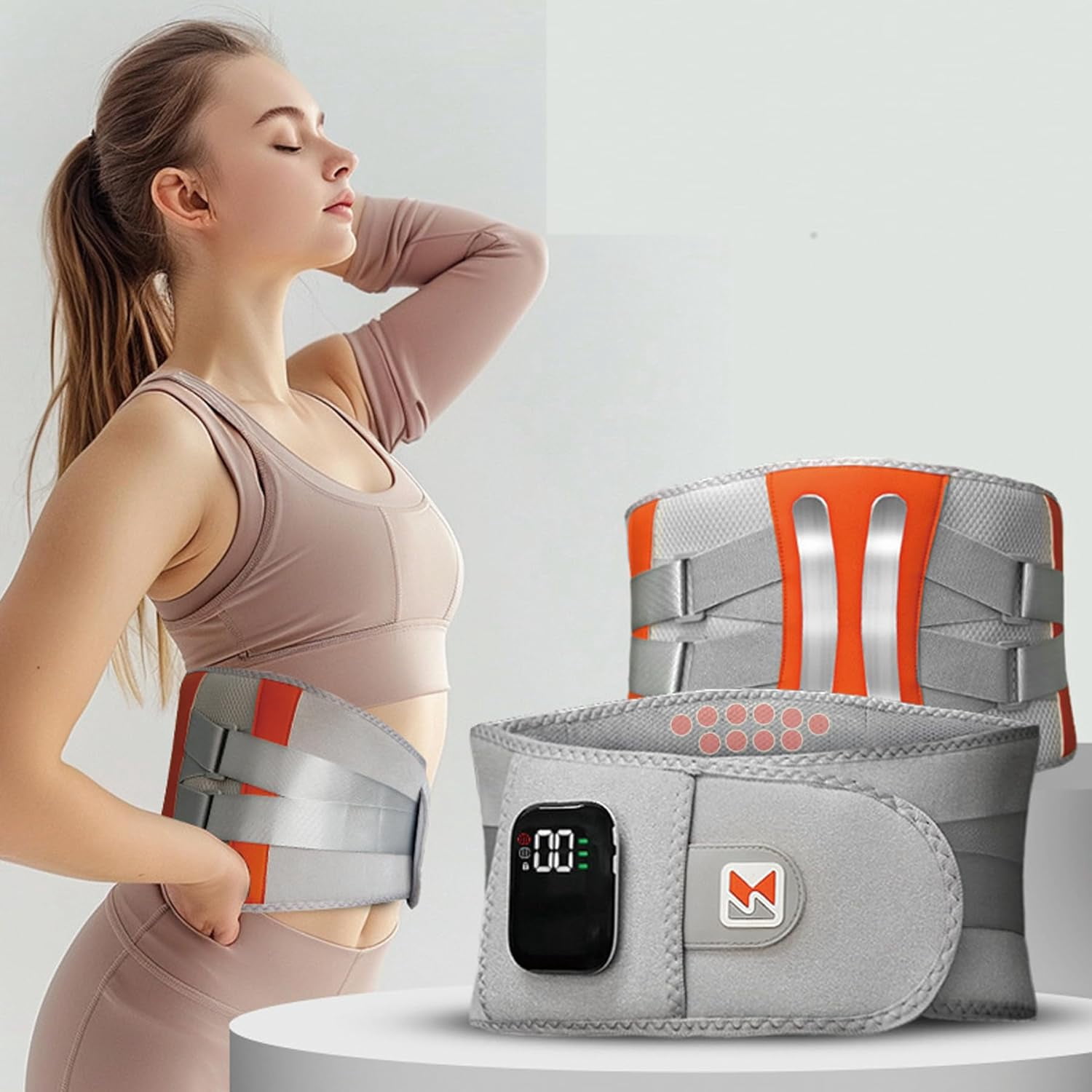 Cordless Heating Belt for Back Pain Relief Lumbar Massaager Heated ...