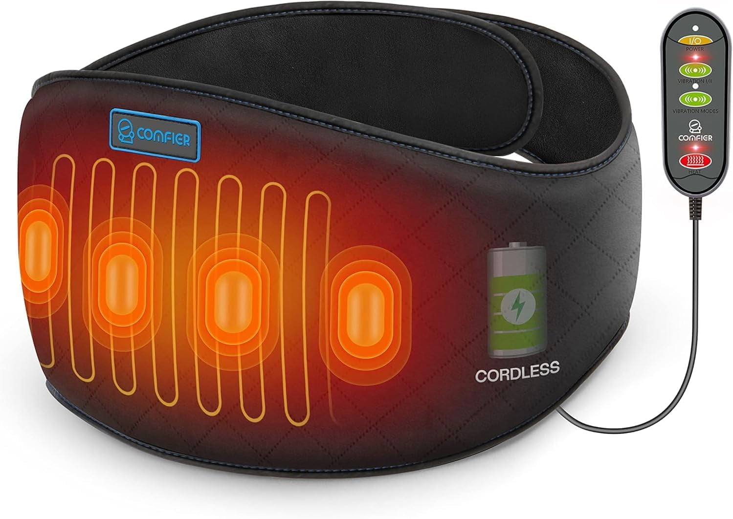 Cordless Heating Pad for Back Pain Relief, Lower Back Massager with ...