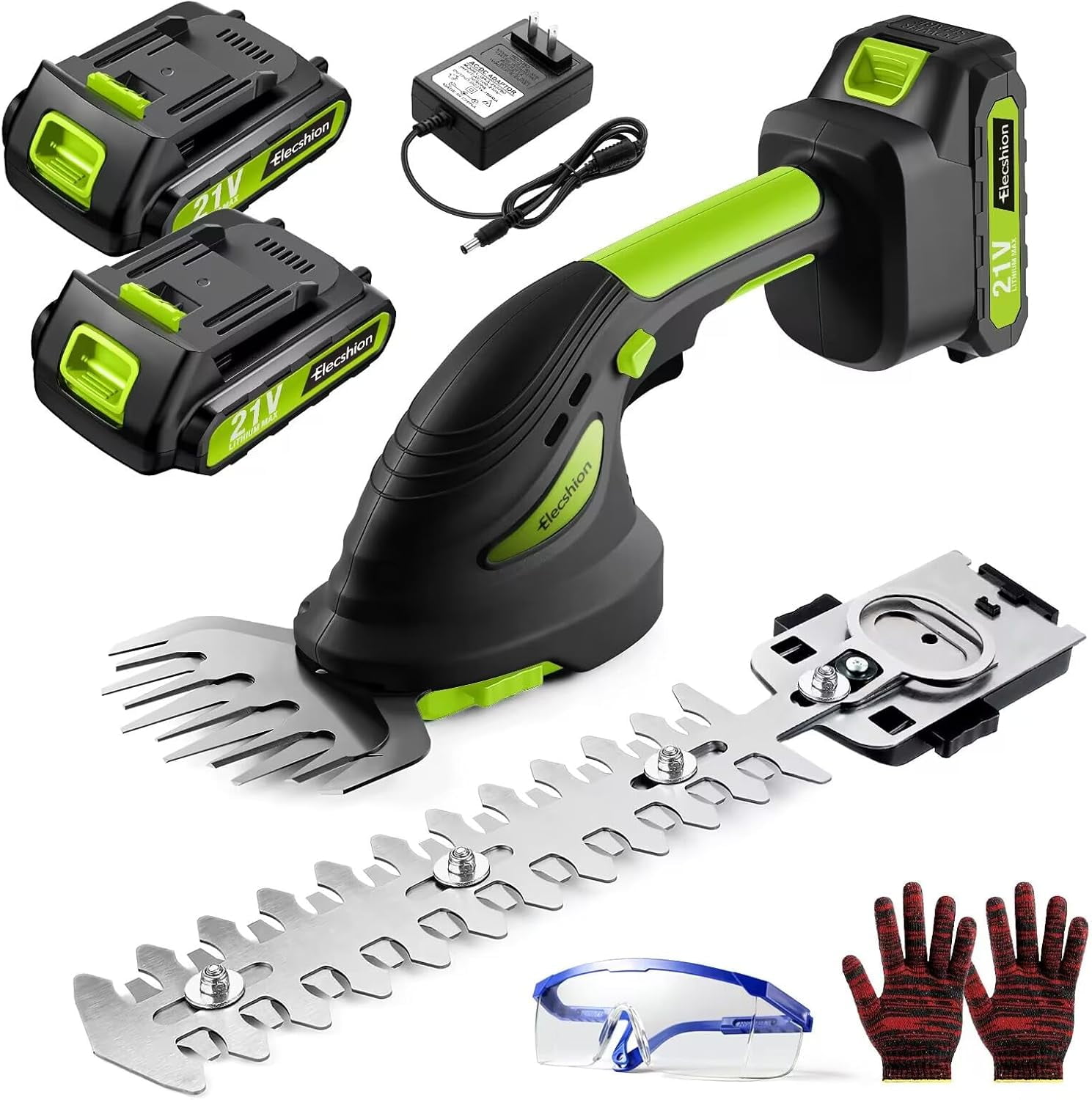 Cordless Hedge Trimmer - 2 Pack 21V Battery with Charger Powered ...