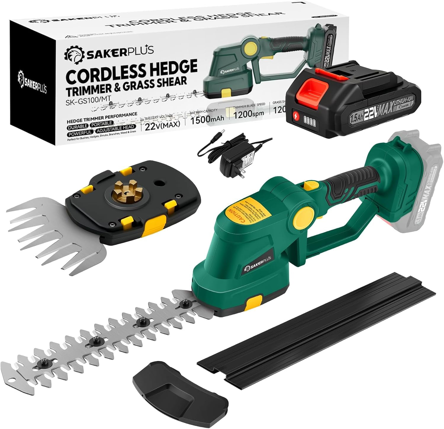 Cordless Hedge Trimmer, 2-in-1 Electric Bush Trimmer and Handheld Grass ...