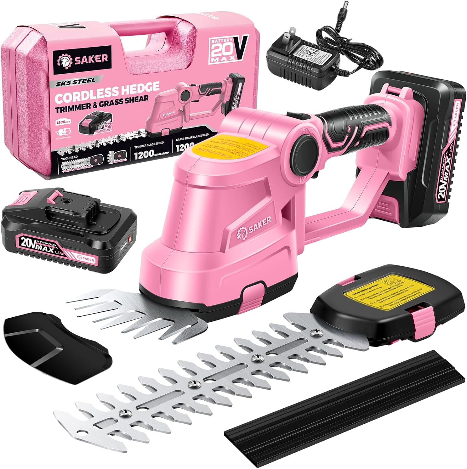 Cordless Hedge Trimmer-20V Electric Shrub Trimmer Grass Shears Handheld ...