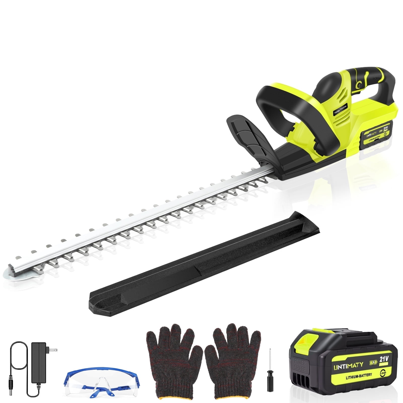 Cordless Hedge Trimmer, UNTIMATY 21V Rechargeable Hedge Trimmer with 22 ...