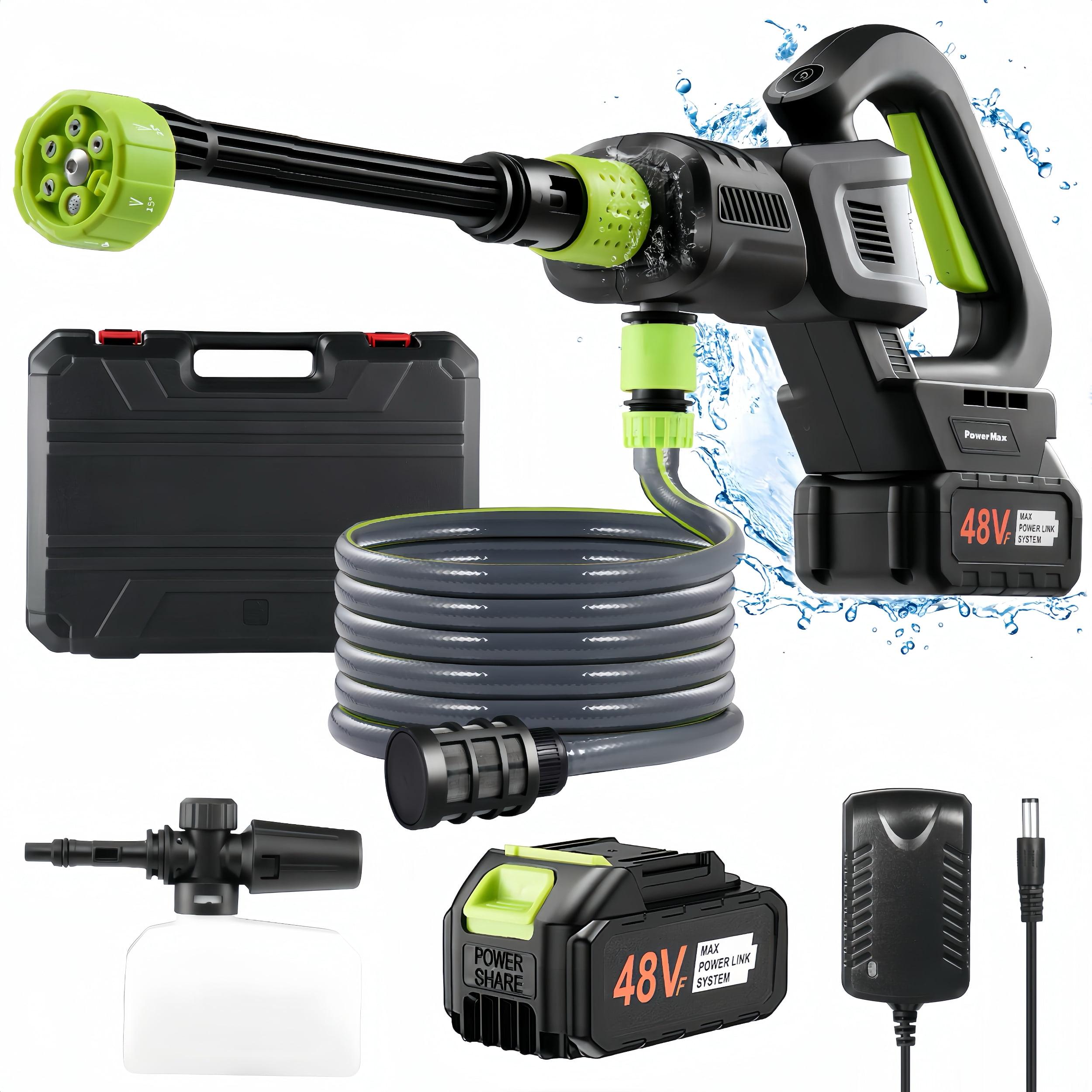 Cordless High Pressure Washer, 900PSI Portable Power Washer With 2 ...