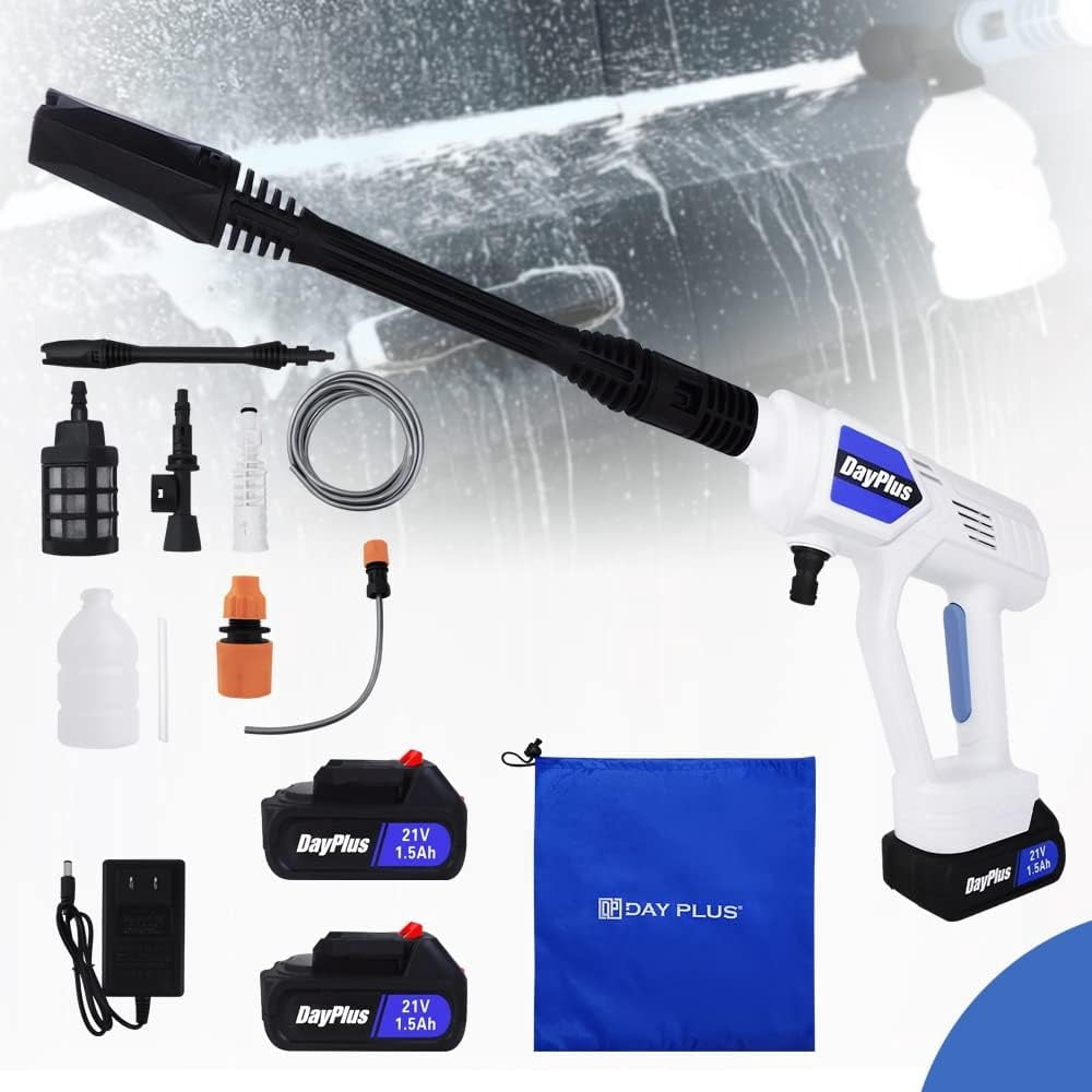 Cordless High Pressure Washer,Portable Car Cleaner Machine with 2PCS ...