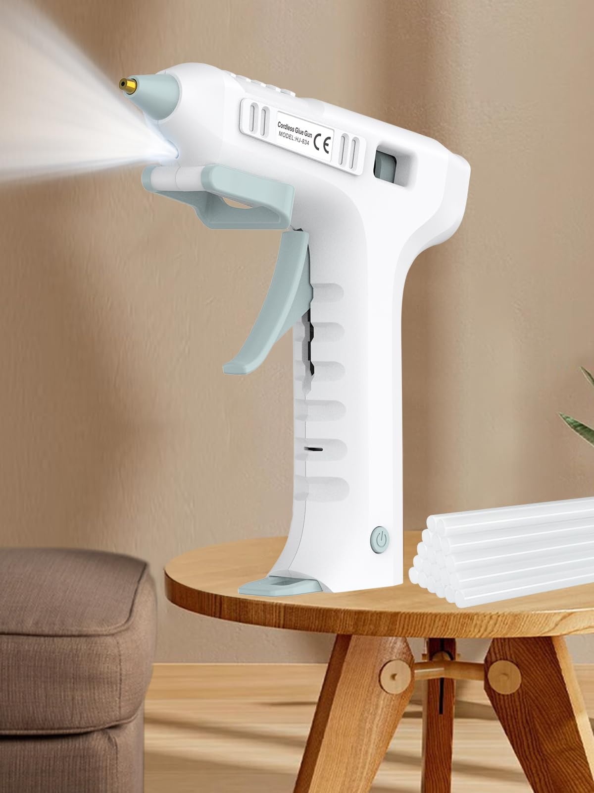 Cordless Hot Glue Gun, 20s Fast Preheat Hot Melt Glue Guns and sticks ...