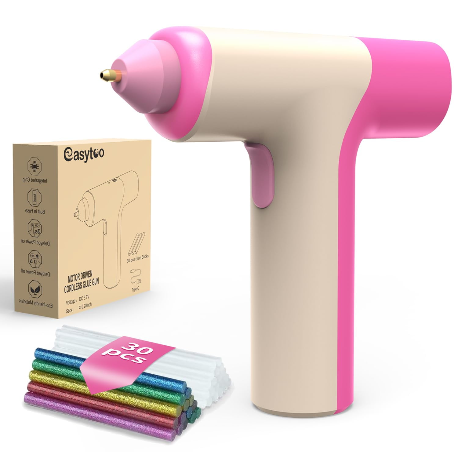 Cordless Hot Glue Gun, Auto Dispensing 15s Heating Fast Craft Glue Gun ...