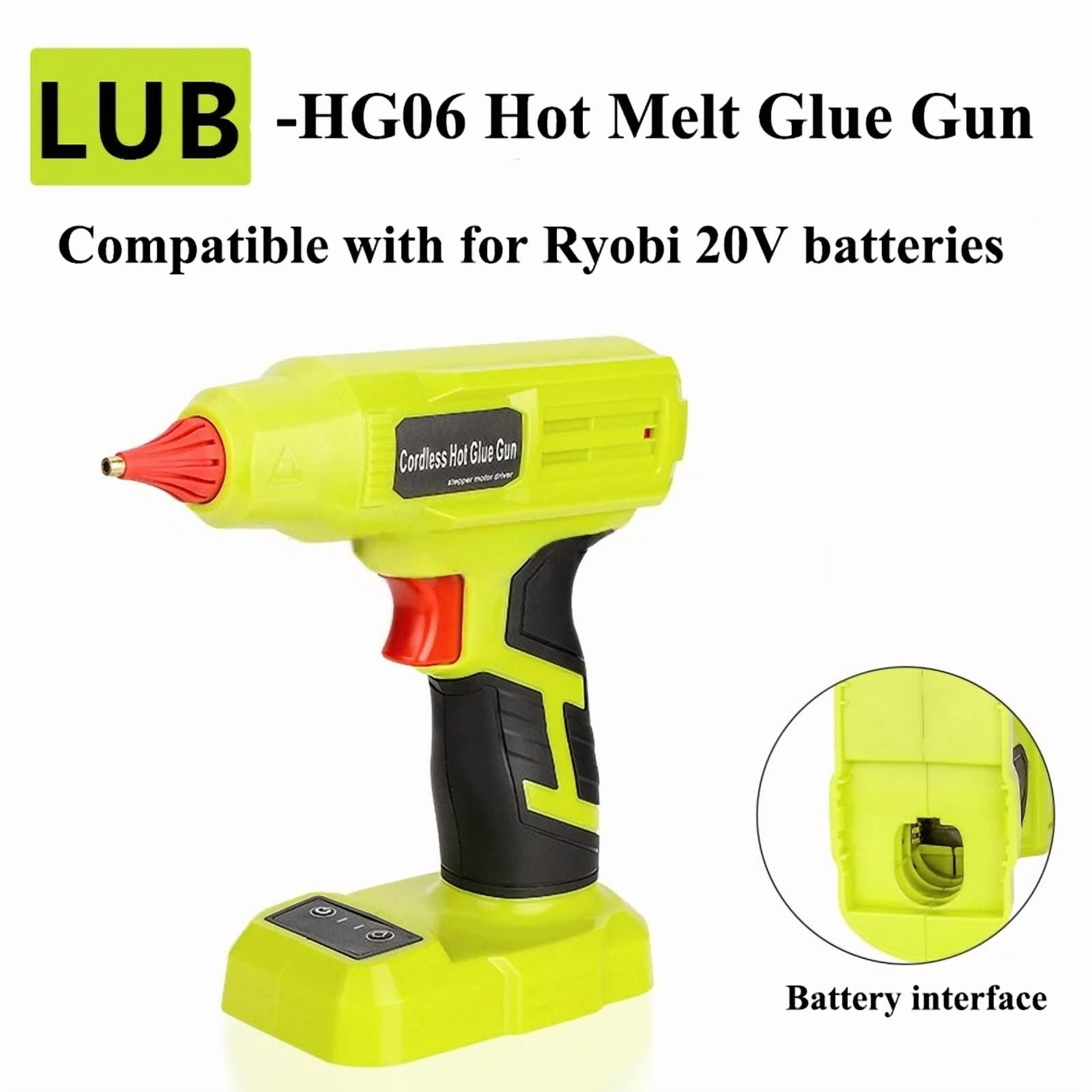 Cordless Hot Glue Gun for Ryo.bi 18V Max Lithium-ion Battery, Quick ...